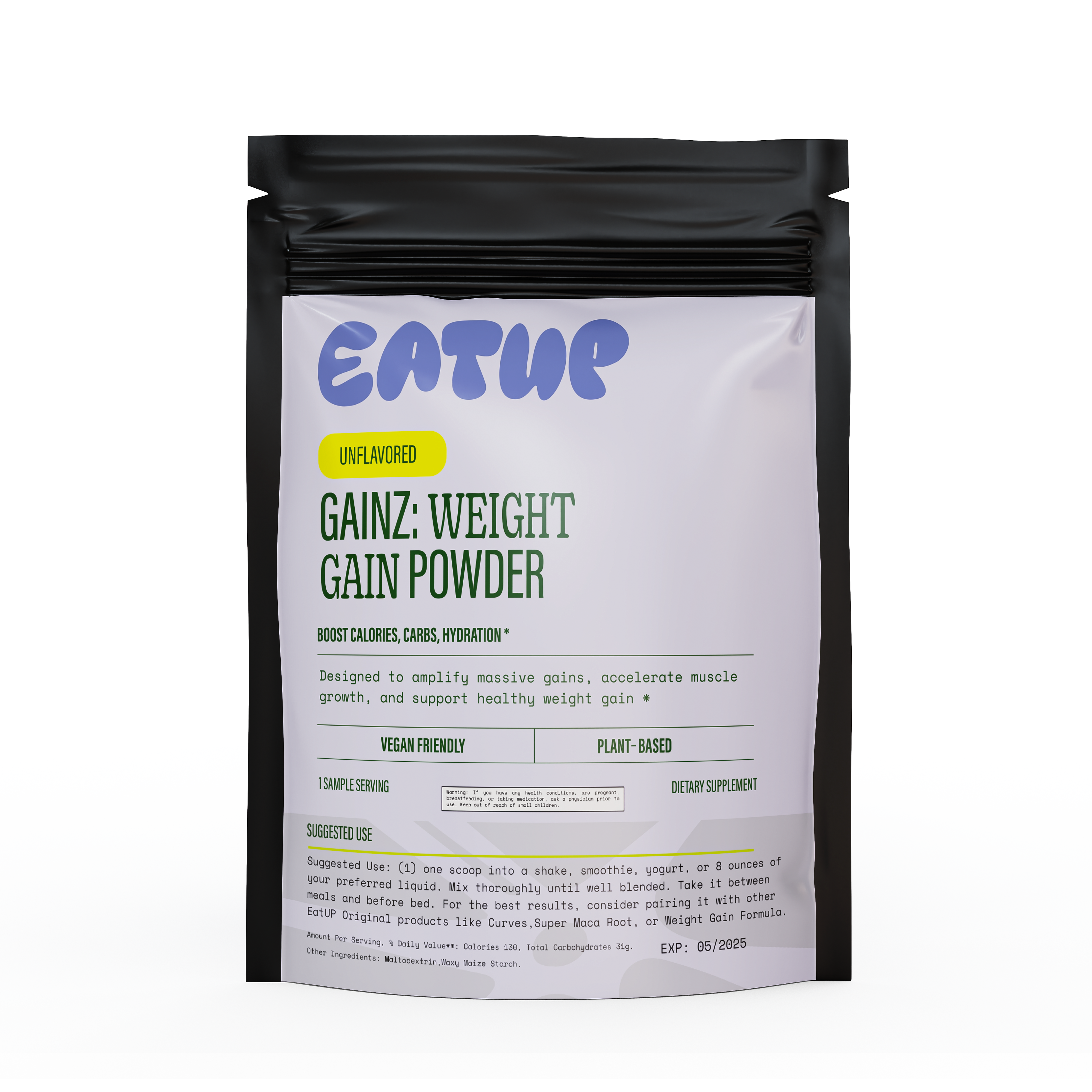 Weight Gain Powder - Gainz - One Serving Size Sample Pack Only