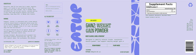 Weight Gain Powders - Gainz - Eatuporiginal.com